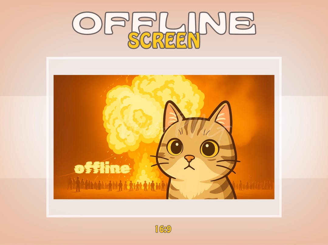 Kawaii Cat Nuke Offline Screen: Twitch, Kick, Youtube (PNG File) - Etsy