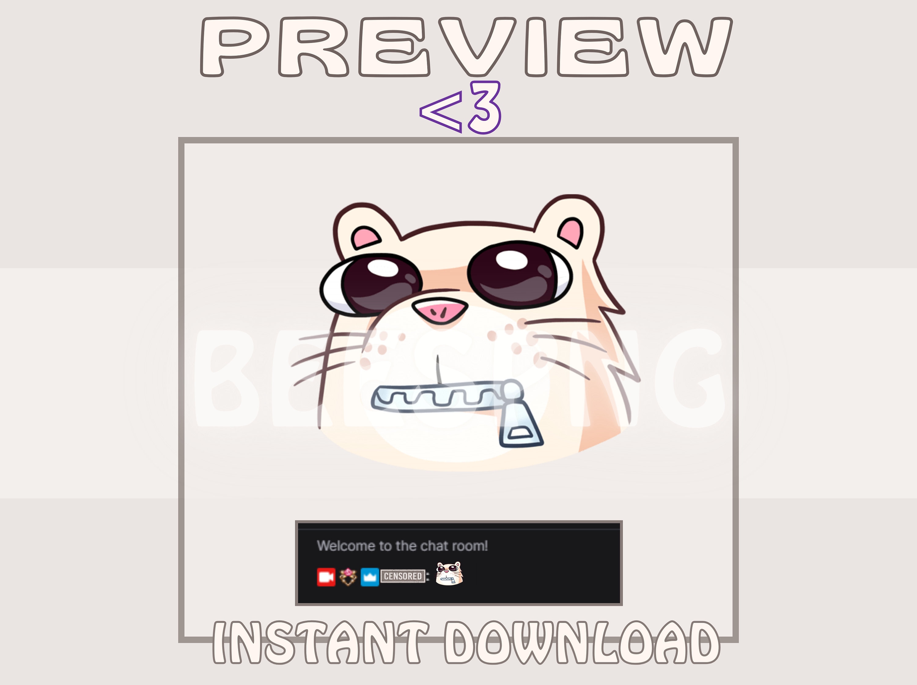 Twitch Emote cute Mouse Zipped'' Emotes for Twitch Cute Emotes, Flower ...