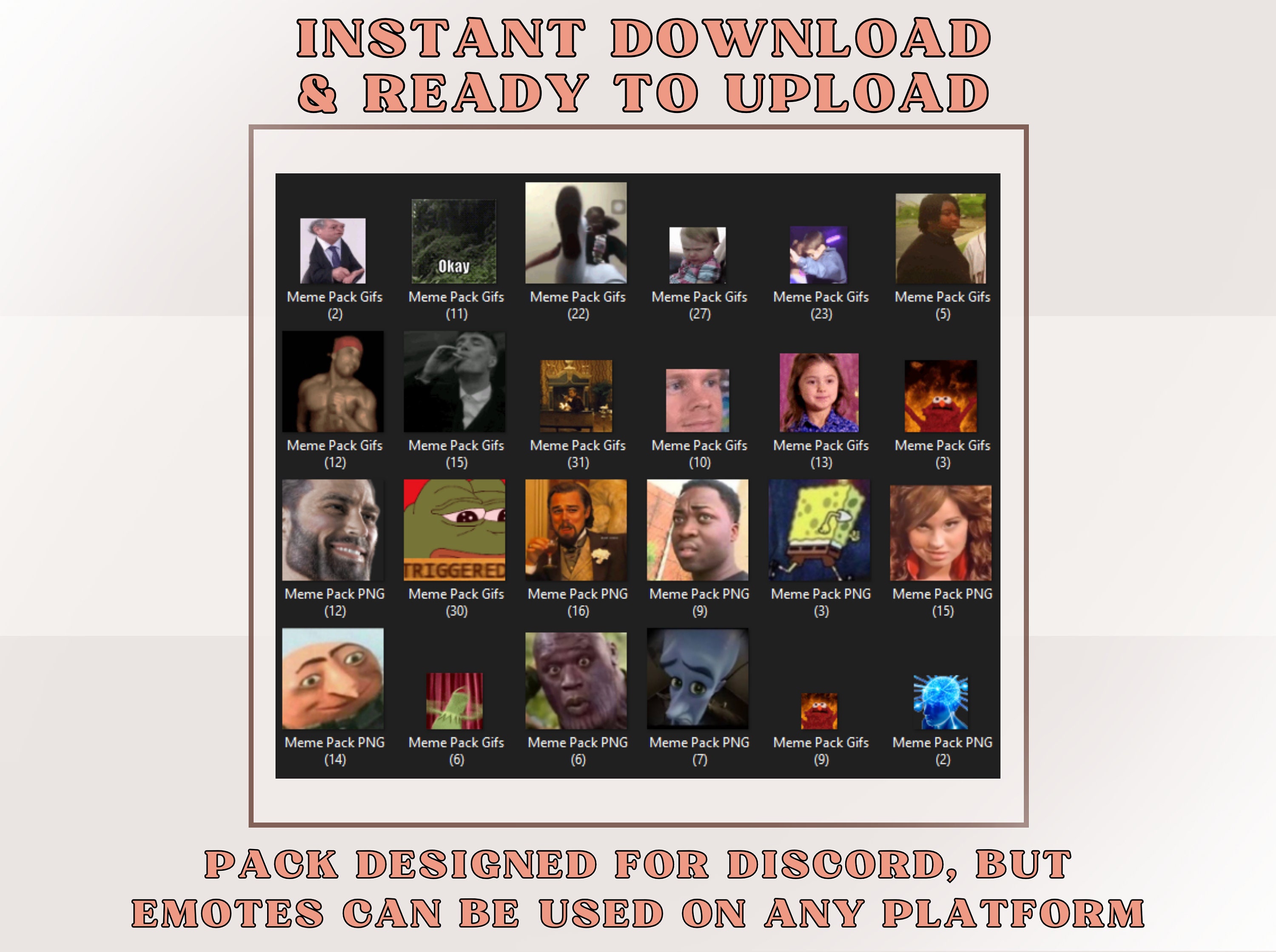 Meme Emote Pack 50pc Emote Pack Animated Static Discord Emotes, Emote ...