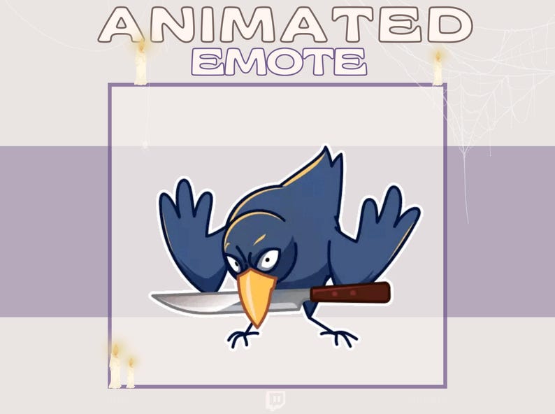 Animated Stabby Crow Emote, Twitch, Discord (GIF .zip) - Etsy