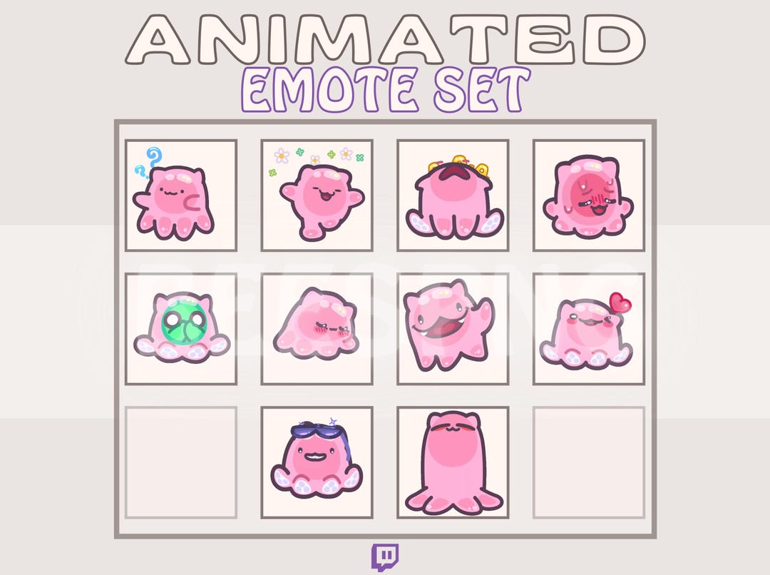 Animated Emote Set » ''jelly Squid Pack'' » Emotes for Twitch | Jelly ...