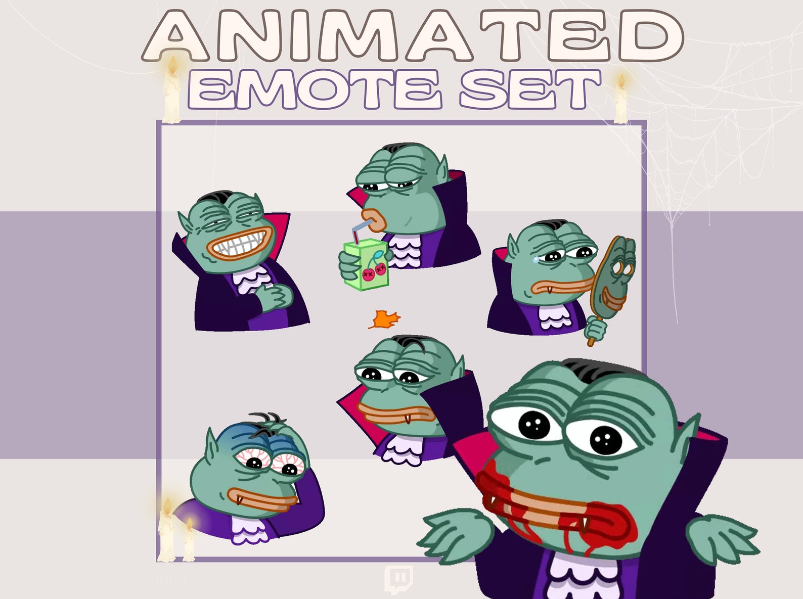 Animated Halloween Pack » Vampepe » Vampire/pepe Themed Emotes for ...