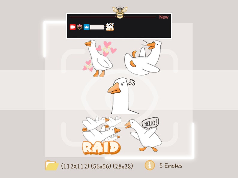 Emote Set ''goofy Goose Set'' Emotes for Twitch Cute Emotes, Dancing ...