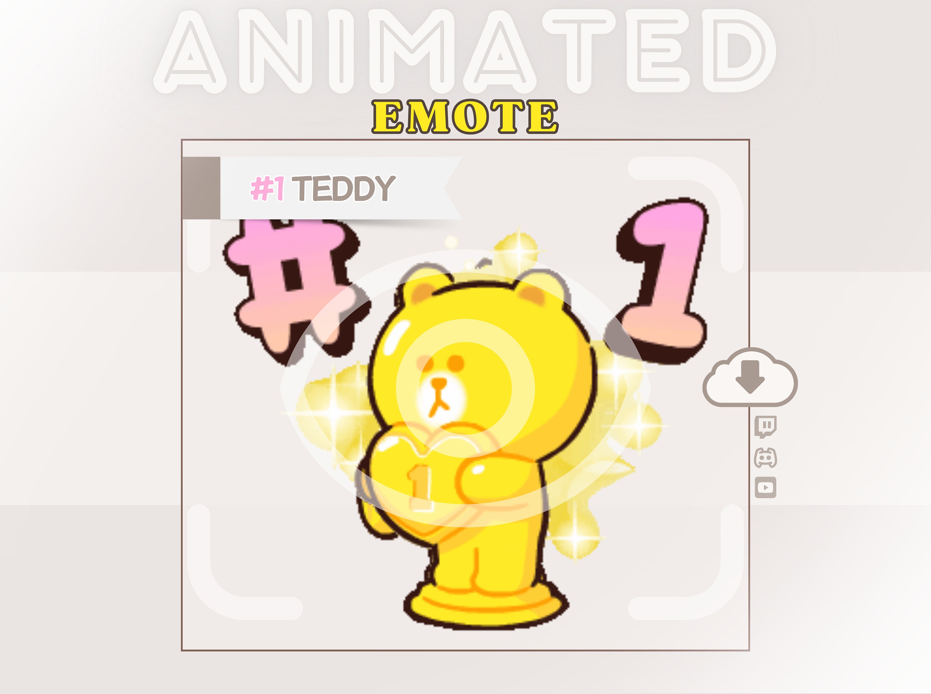 Animated Twitch Emote ''1 Teddy'' Emotes for Twitch Cute Emotes ...