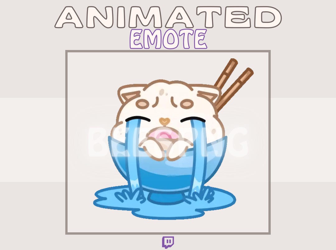 Sad Rice Cat » Twitch Emote » Animated // Stream Assets • Beespng - Etsy