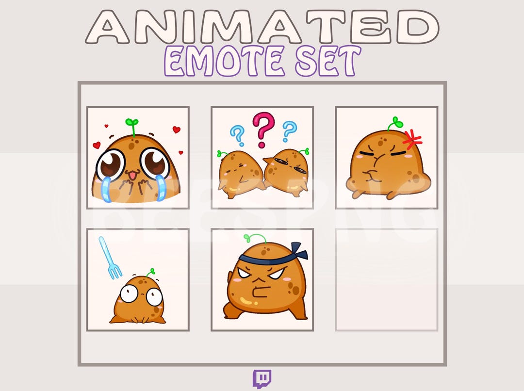 Animated Emote Set » ''silly Potato Pack'' » Emotes for Twitch | Potato ...