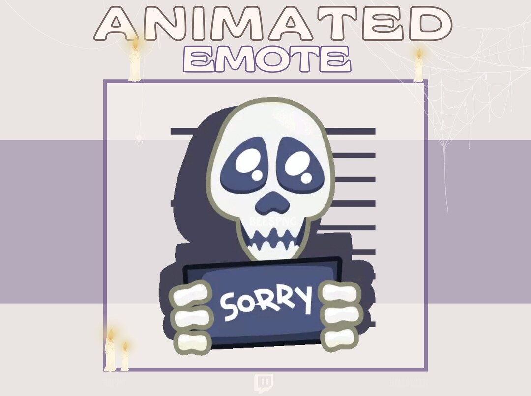 Animated Skeleton Twitch Emote | My Apologies, Sorry (halloween) - Etsy