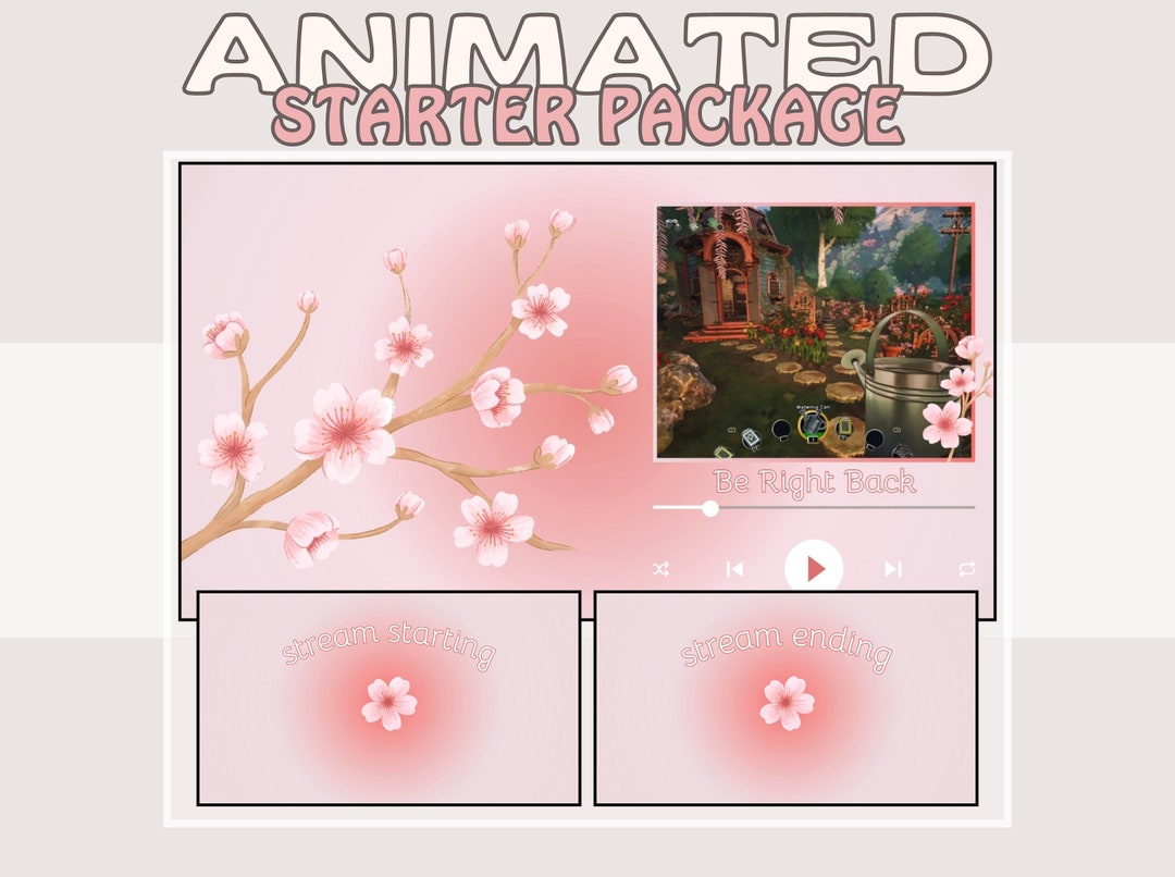 Blossom Animated Twitch Overlay • Stream Starter Package - Etsy UK