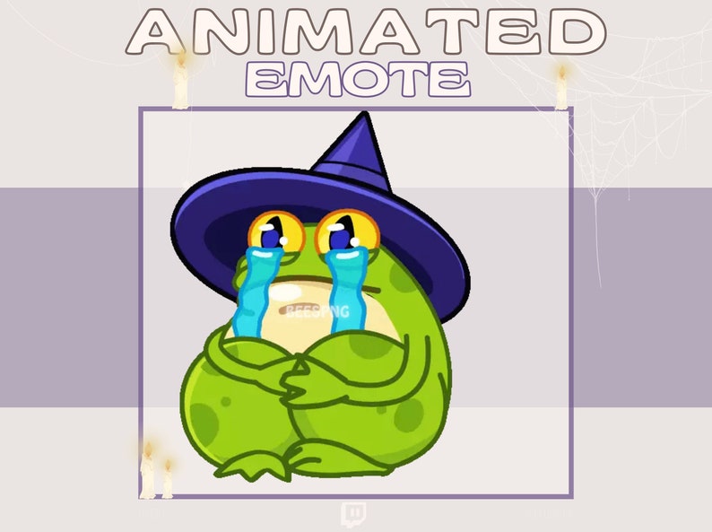 Halloween Animated Twitch Emote | Sad Witch Frog (GIF) - Etsy