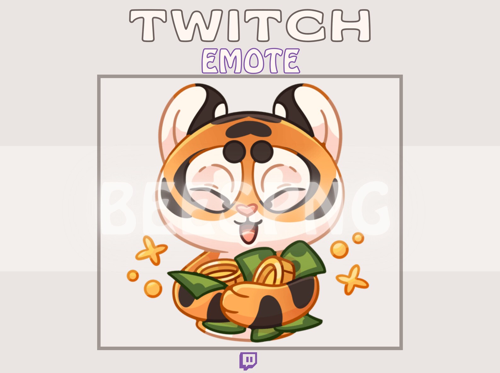 Twitch Emote tiger Cash'' Emotes for Twitch Tiger Emote, Meme Emote ...