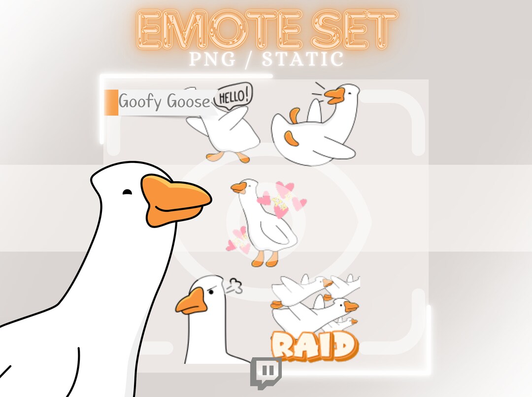 Emote Set ''goofy Goose Set'' Emotes for Twitch Cute Emotes, Dancing ...