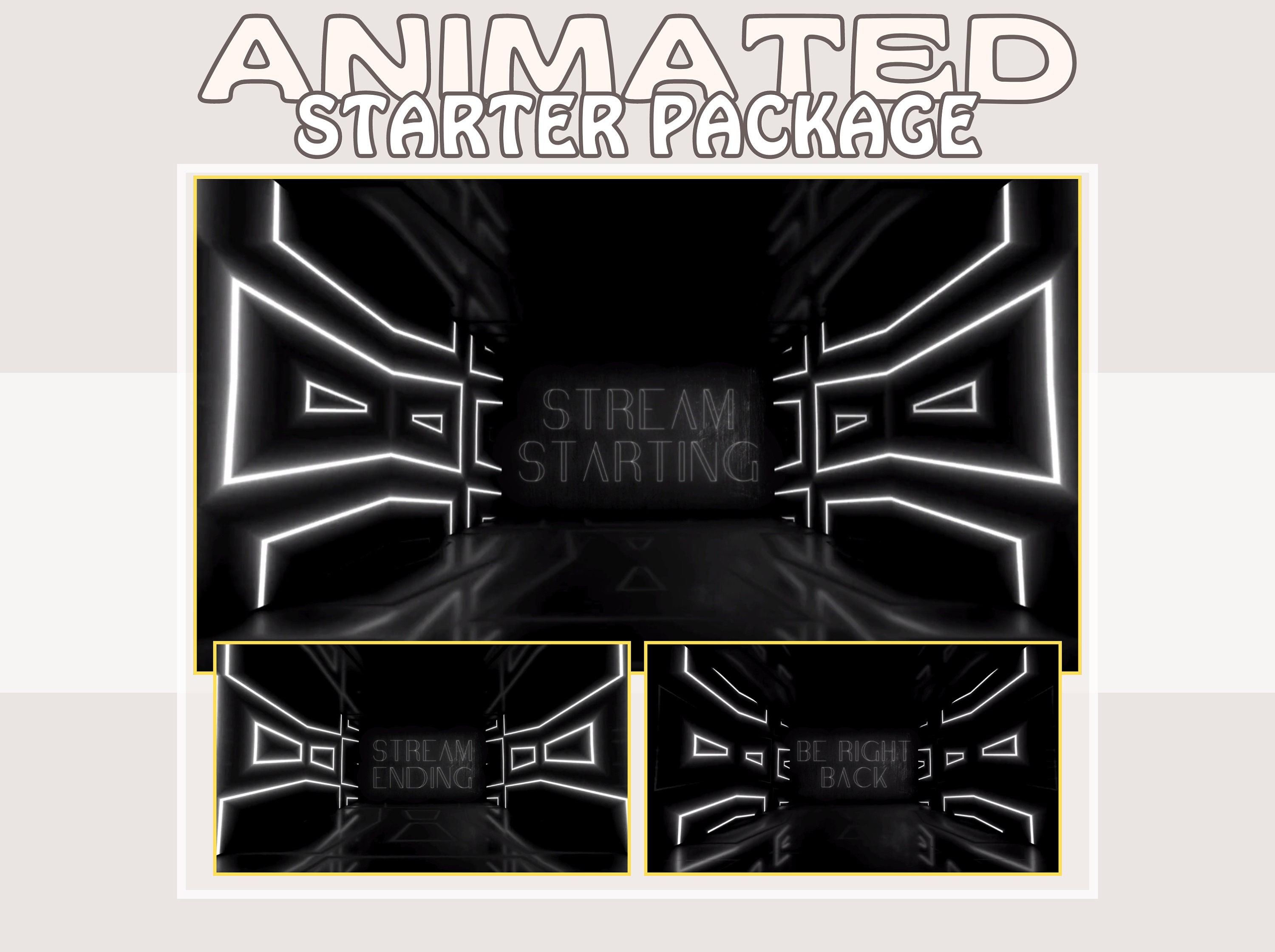 Dark Neon 3pc ‣ Animated Twitch Overlay ‣ Starter Package | Animated ...