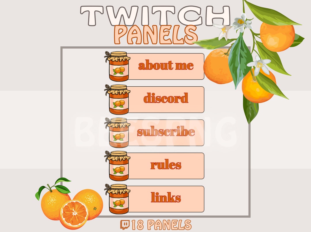Orange Jam Twitch Panel Set Orange Panels, Fruit Panels, Cute Panels ...
