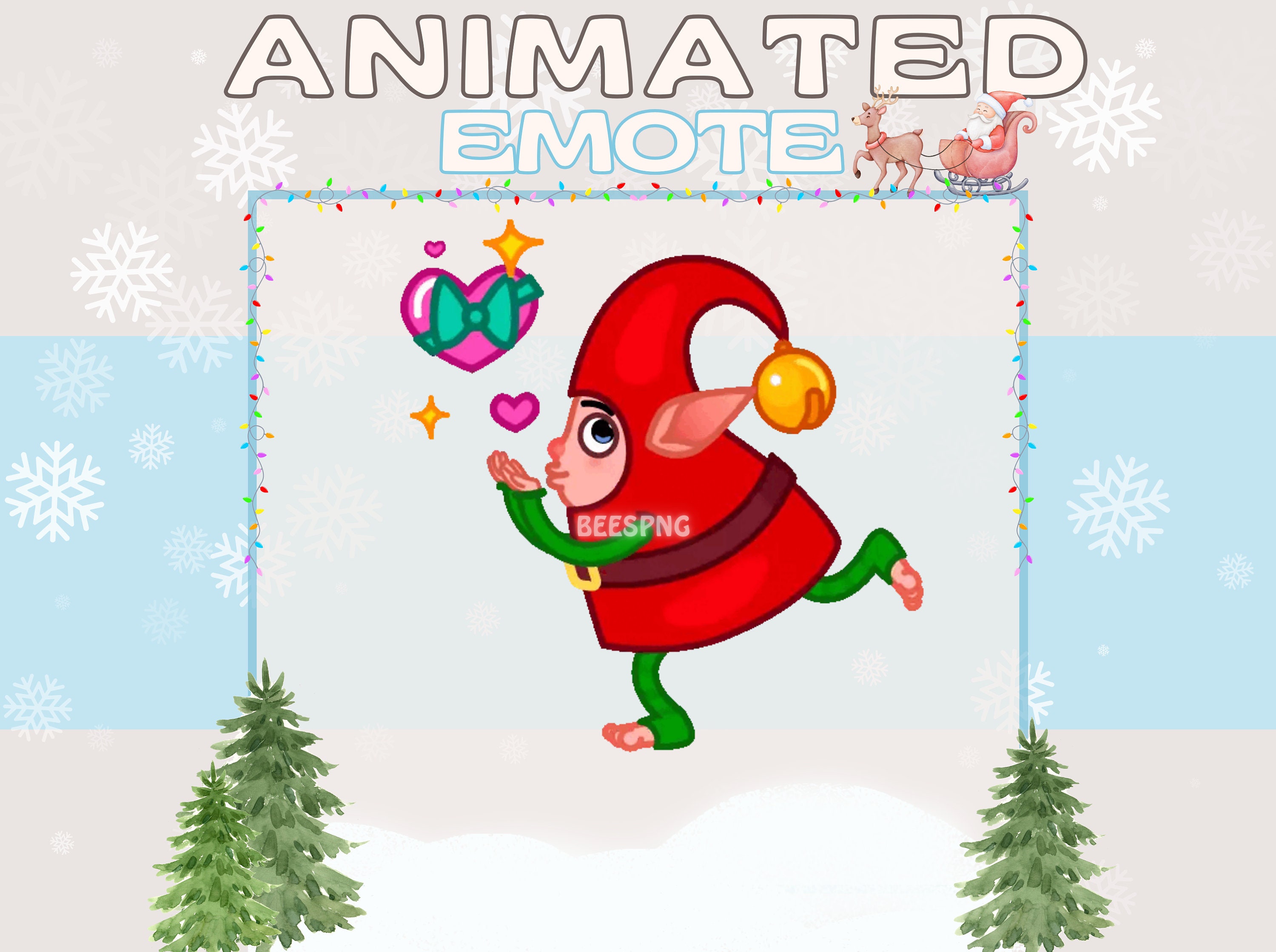 Animated Twitch Emote » ''kisses'' » Christmas Emote for Twitch ...