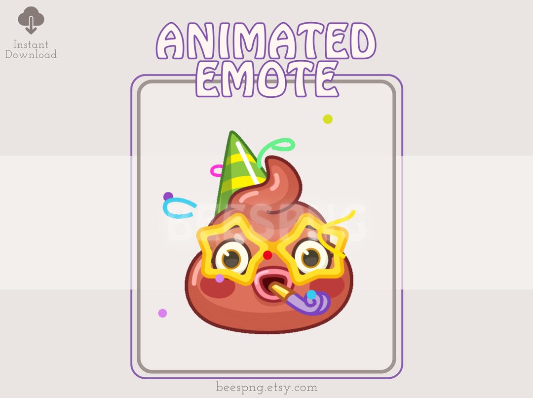 Party Poop » Twitch Emote » Animated // Stream Assets • Beespng - Etsy