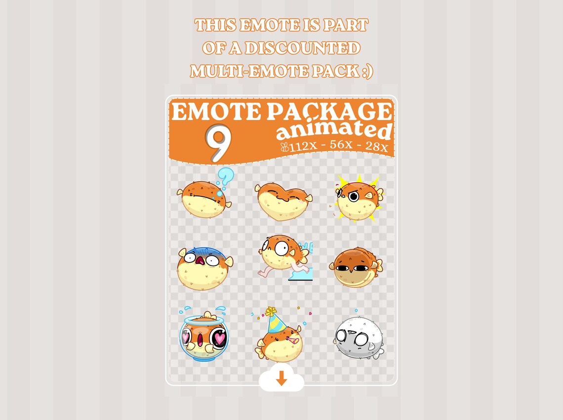 Pufferfish Bowl · Animated Emote · Twitch · Discord · Stream Assets - Etsy