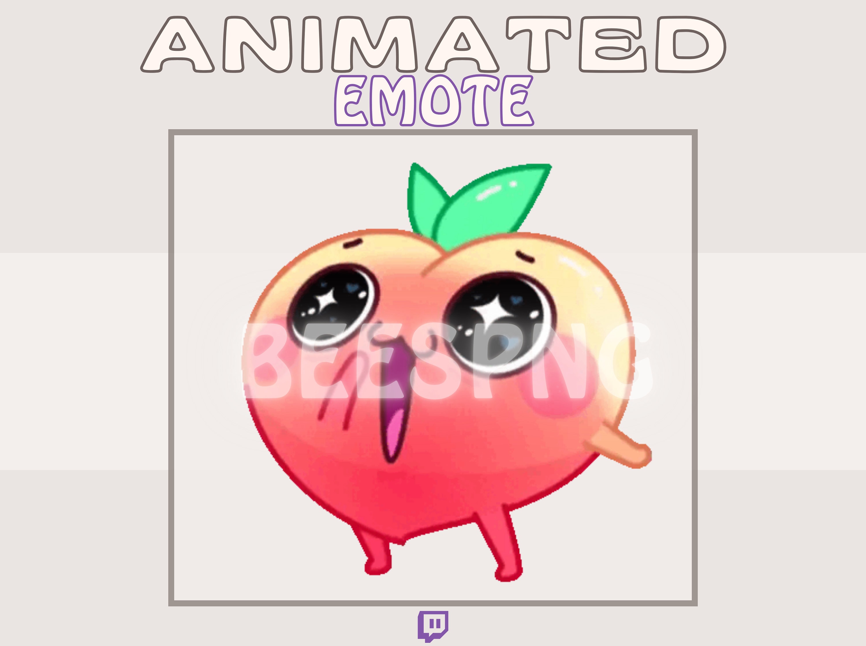 Animated Twitch Emote » " Excited Peach '' » Emotes for Twitch | Funny ...
