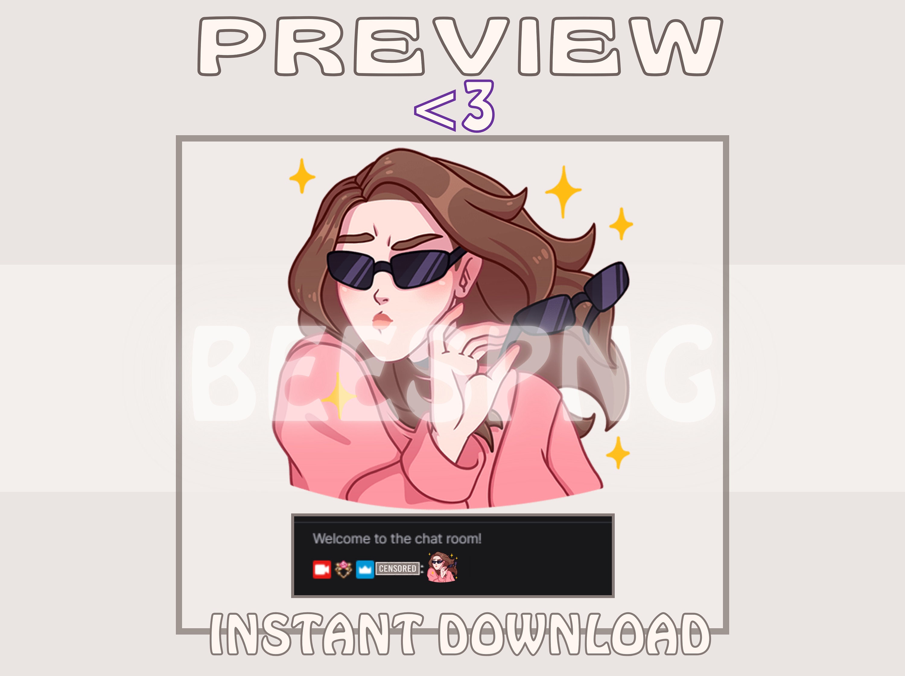 Twitch Emote » "too Cool'' » Emotes for Twitch | Cute Emote, Meme Emote ...