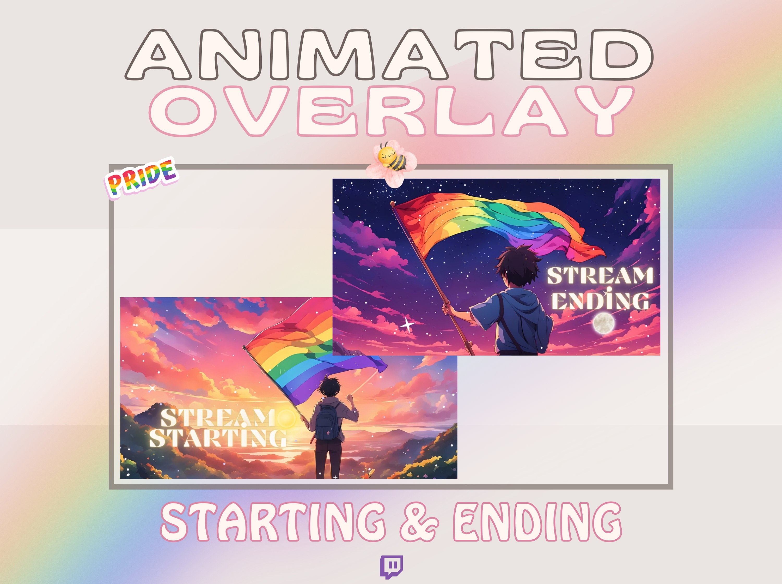 Pride/mo V2 ‣ Animated Twitch Overlay ‣ Duo Screens | Pride Month ...