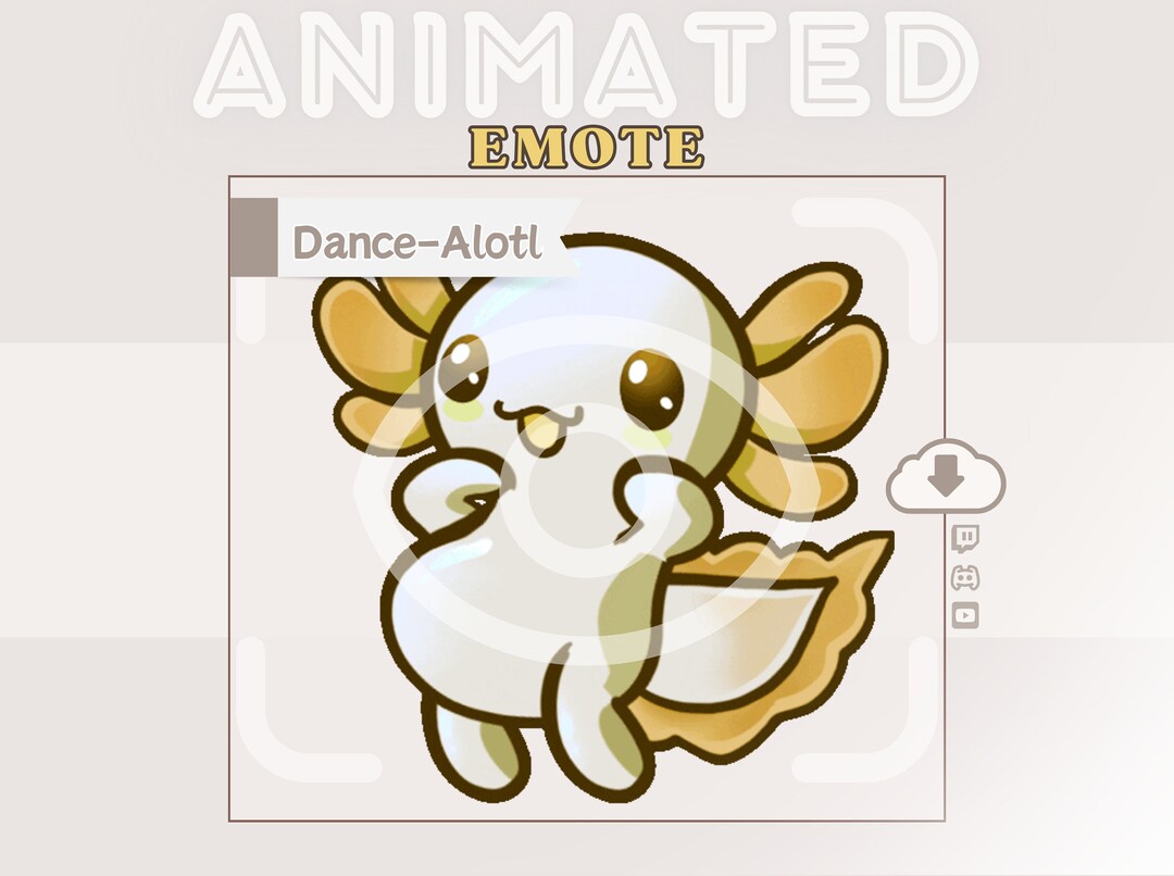 Dance Alotl, Axolotl Dancing Emote yellow Animated Emote Dancing Emotes ...
