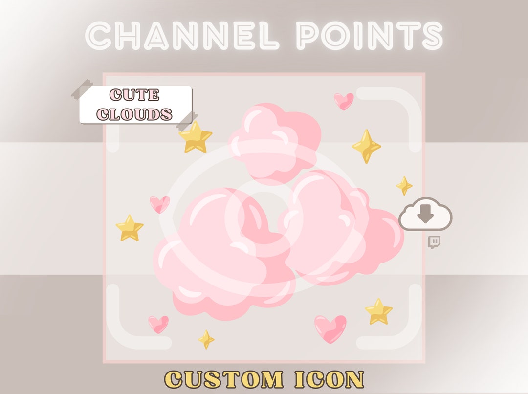 Cute Clouds Channel Point Icon Viewer Currency Icon Kawaii Icon ...