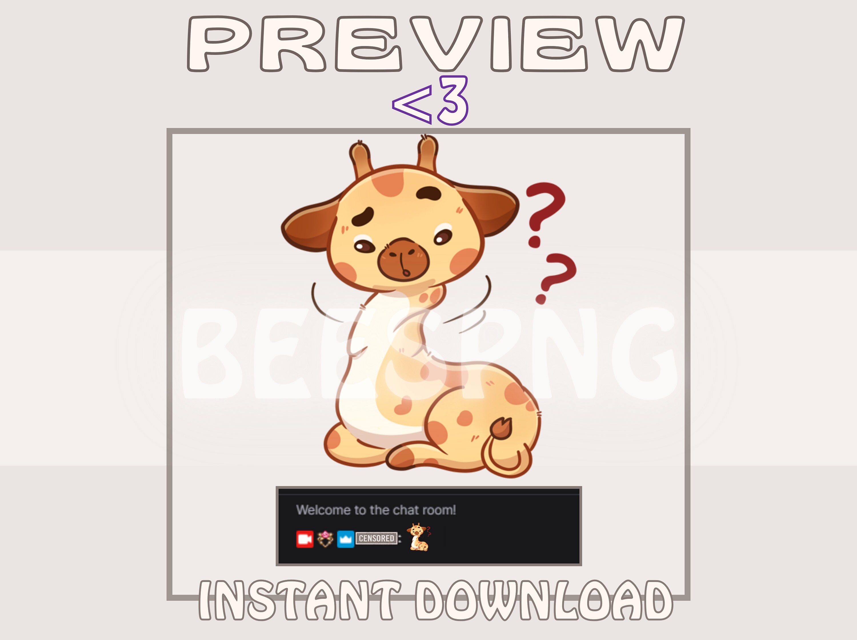 Twitch Emote » "neck Turn ? '' » Emotes for Twitch | Giraffe Emote ...