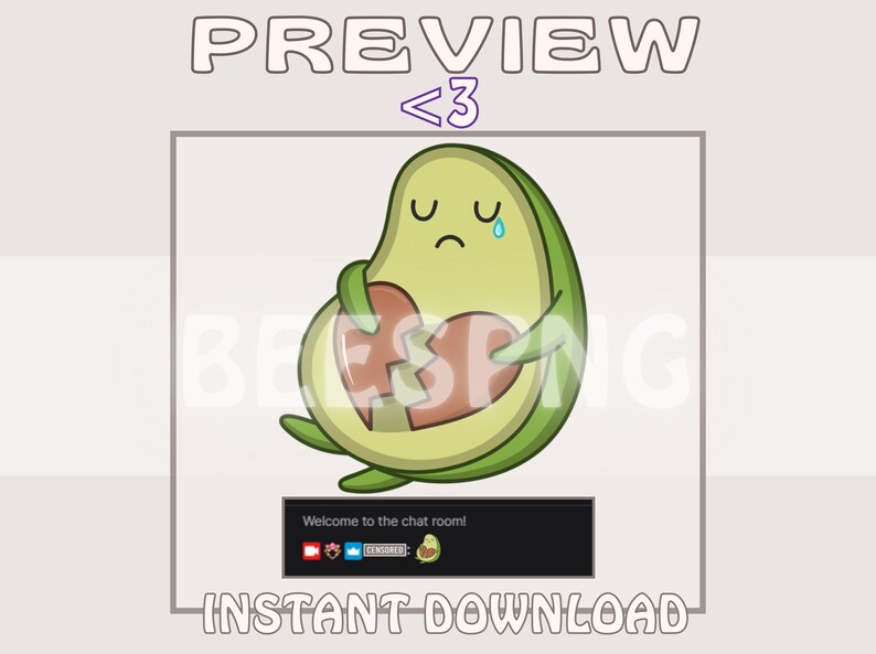 Twitch Emote » "sad Cado'' » Emotes for Twitch | Cute Emote, Meme Emote ...