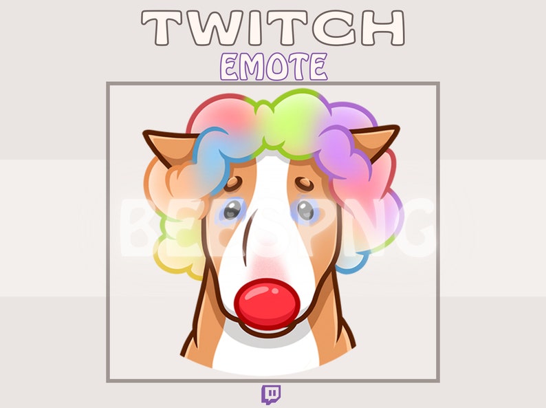 Clown Dog » Twitch Emote » Static [ Instant Download ] // Stream Assets ...