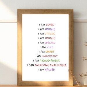 Set of 2 Affirmations Wall Art for Kids, Kid Affirmations, Keep Shining ...