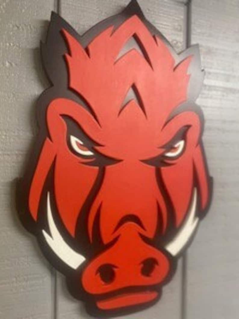 Arkansas Razorbacks Sign Front Facing Hog Officially Licensed College ...