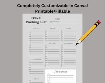 Travel Packing List, Travel Checklist, Travel Documents, Electronics ...
