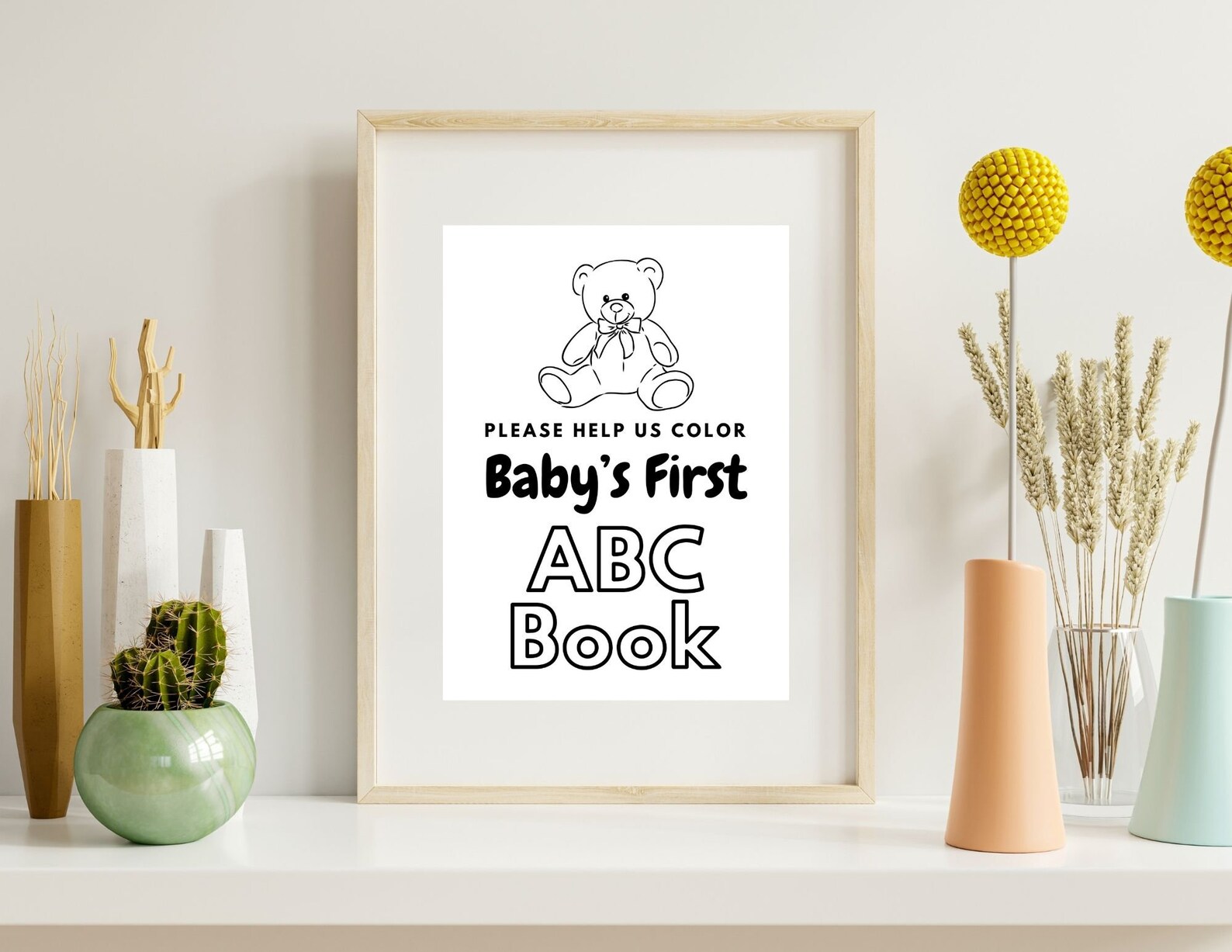 Baby's First ABC Book, Baby Shower Alphabet Book, Baby Shower Coloring ...