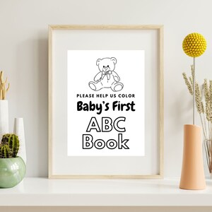 Baby's First ABC Book, Baby Shower Alphabet Book, Baby Shower Coloring ...