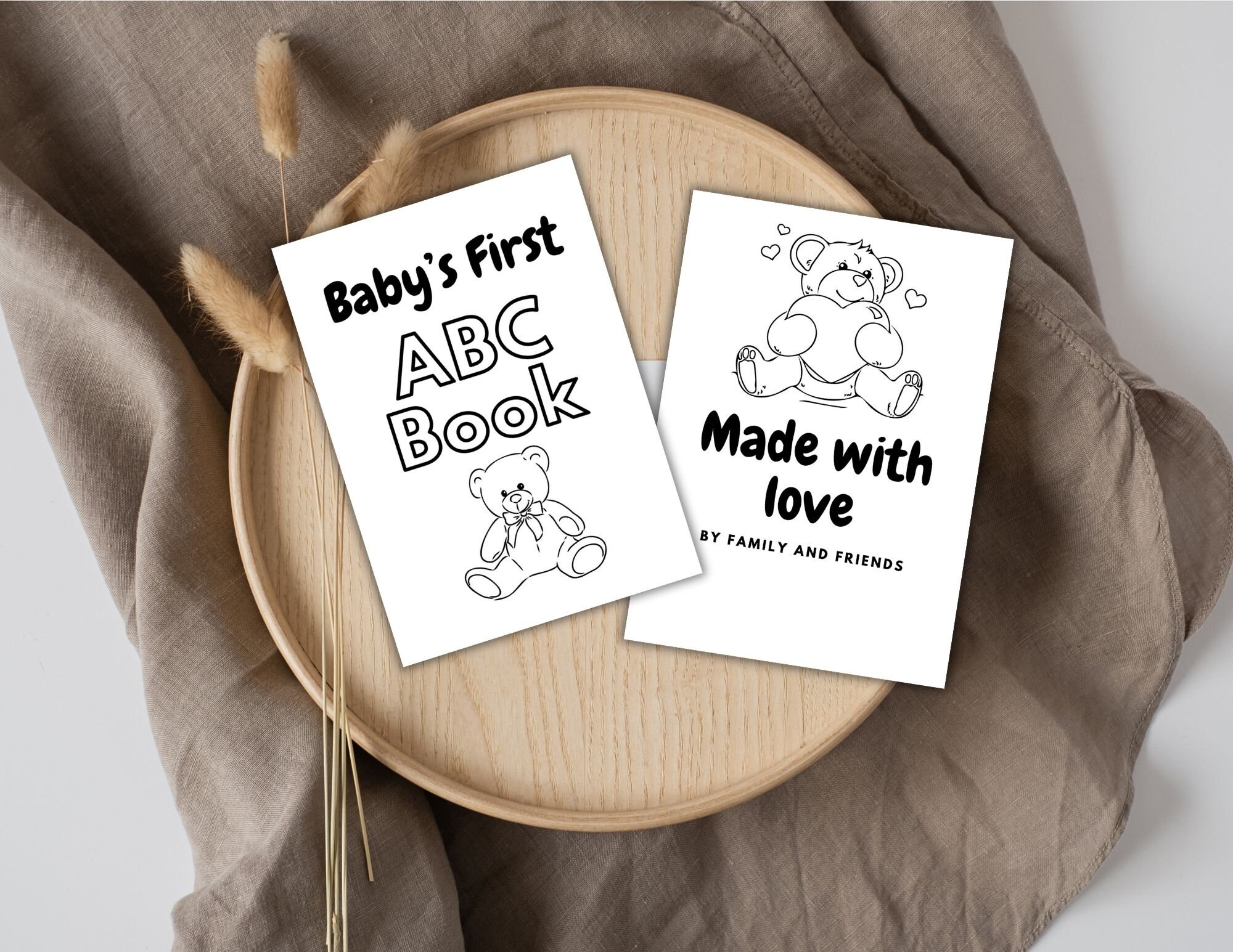 Baby's First ABC Book, Baby Shower Alphabet Book, Baby Shower Coloring ...
