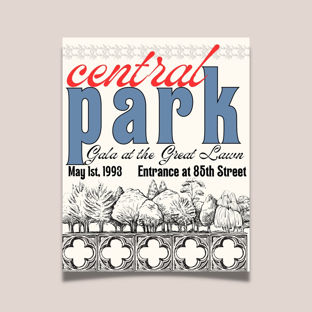 Central Park, New York Great Lawn Gala Vintage Advertising Poster - Etsy