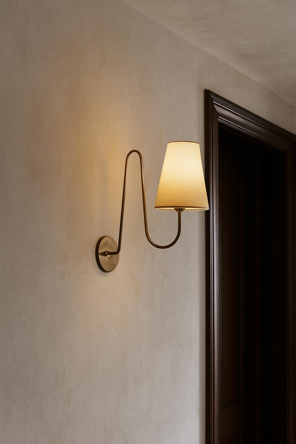 Modern Wall Sconce – Sculptural Light Fixture With Curved Arm and ...