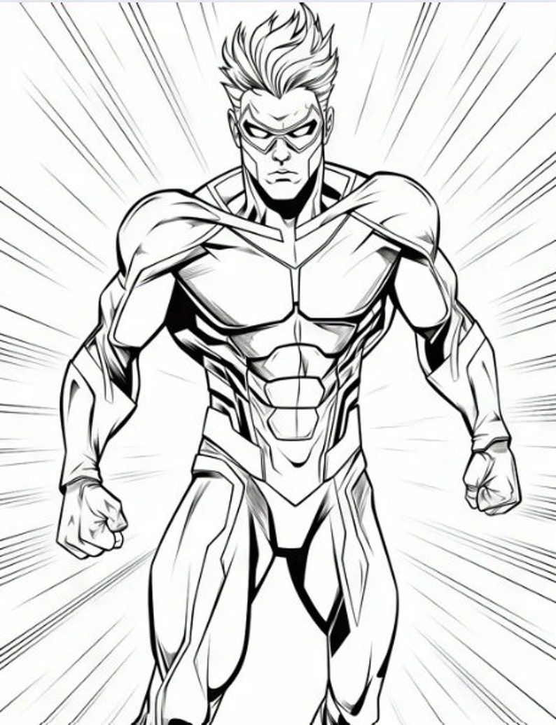 Superhero Coloring Book - Etsy