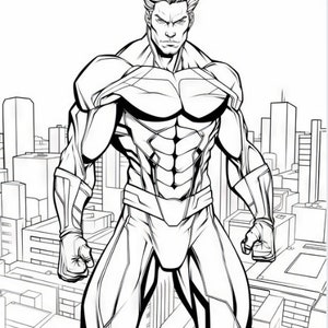 Superhero Coloring Book - Etsy