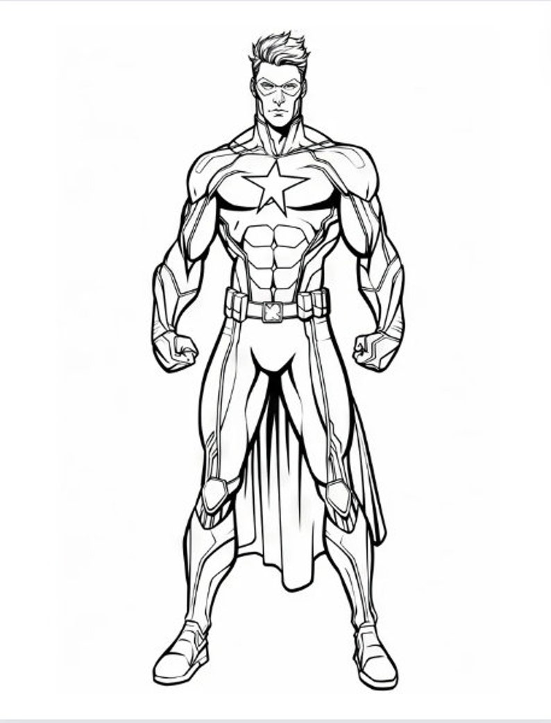 Superhero Coloring Book - Etsy