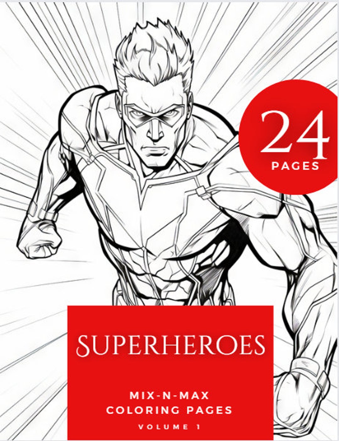 Superhero Coloring Book - Etsy