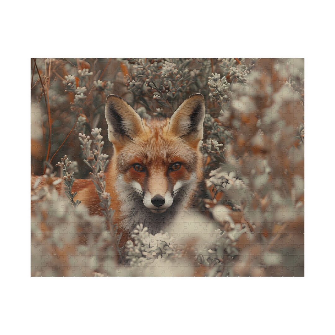 Fox Puzzle Peeking Out From Bushes - Etsy