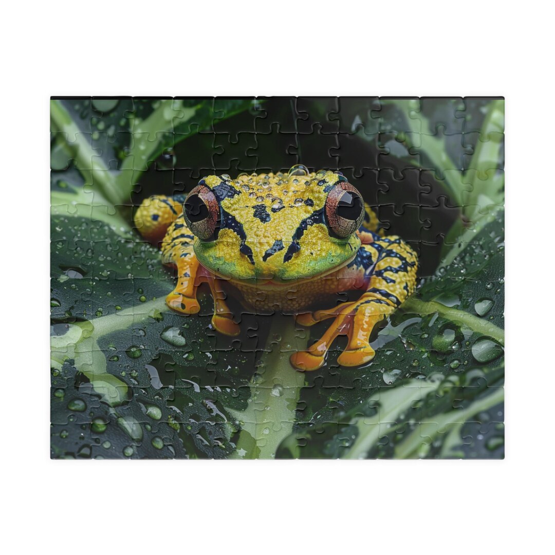 Jigsaw Puzzle, Tree Frog on Rain Drop Leaves, 110 252 520 1014-piece ...