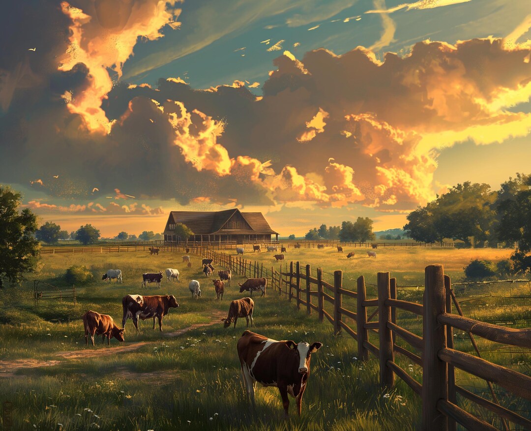 Cattle Ranch Jigsaw Puzzle: Farm Landscape Hobby (110-1014 Piece) - Etsy