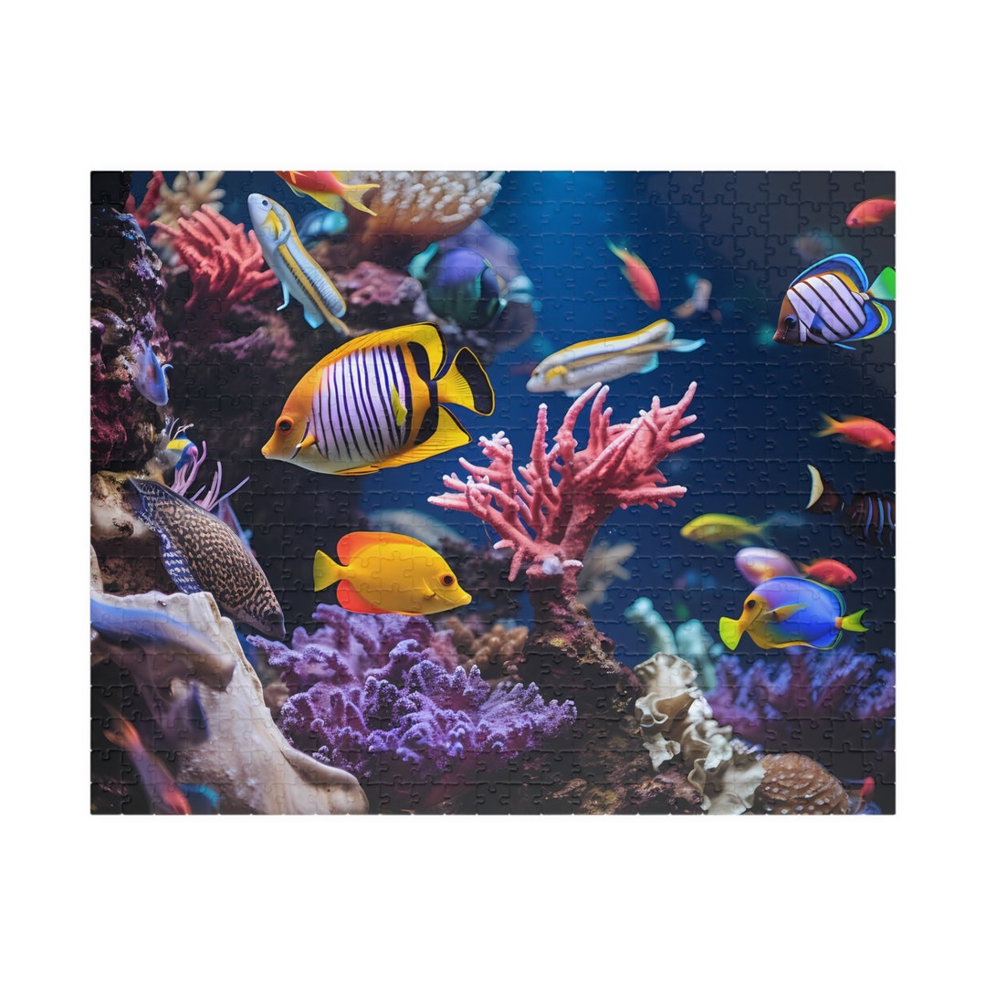 Vibrantly Colorful Aquarium Puzzle - Etsy