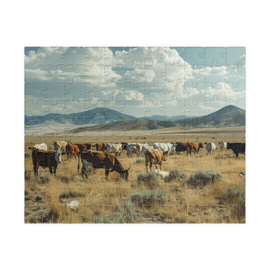 Cattle Landscape Jigsaw Puzzle: Farm Animal Lover Gift - Etsy