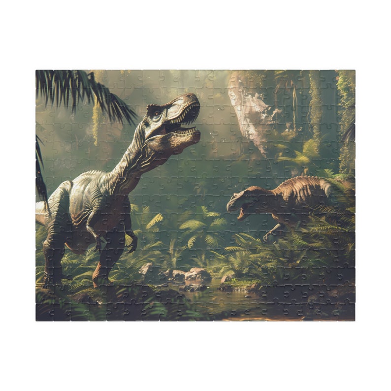 Dinosaurs in a Prehistoric Jungle Puzzle - Etsy