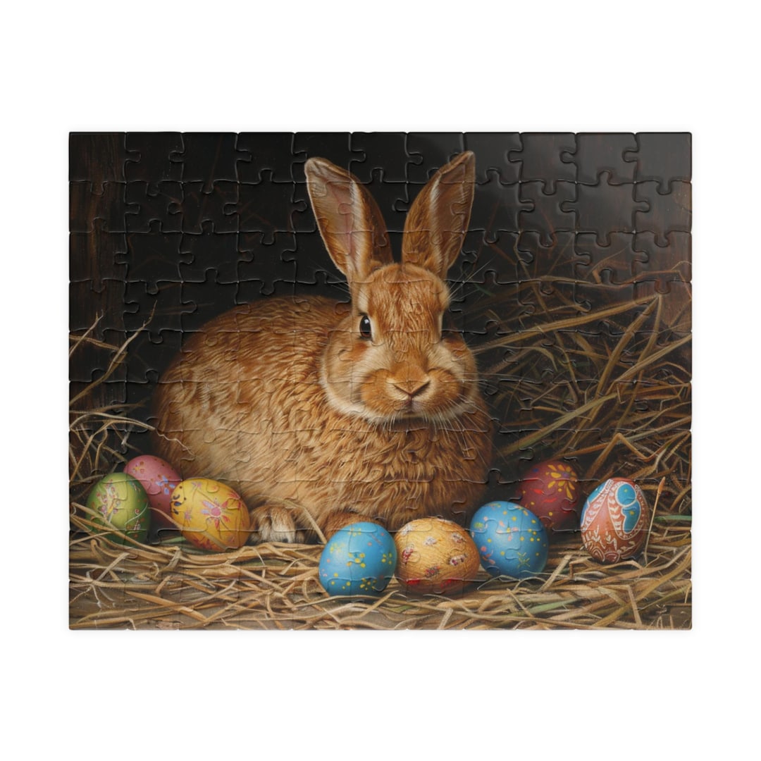 Easter Bunny Jigsaw Puzzle, Easter Basket Gift for Kids, Spring ...