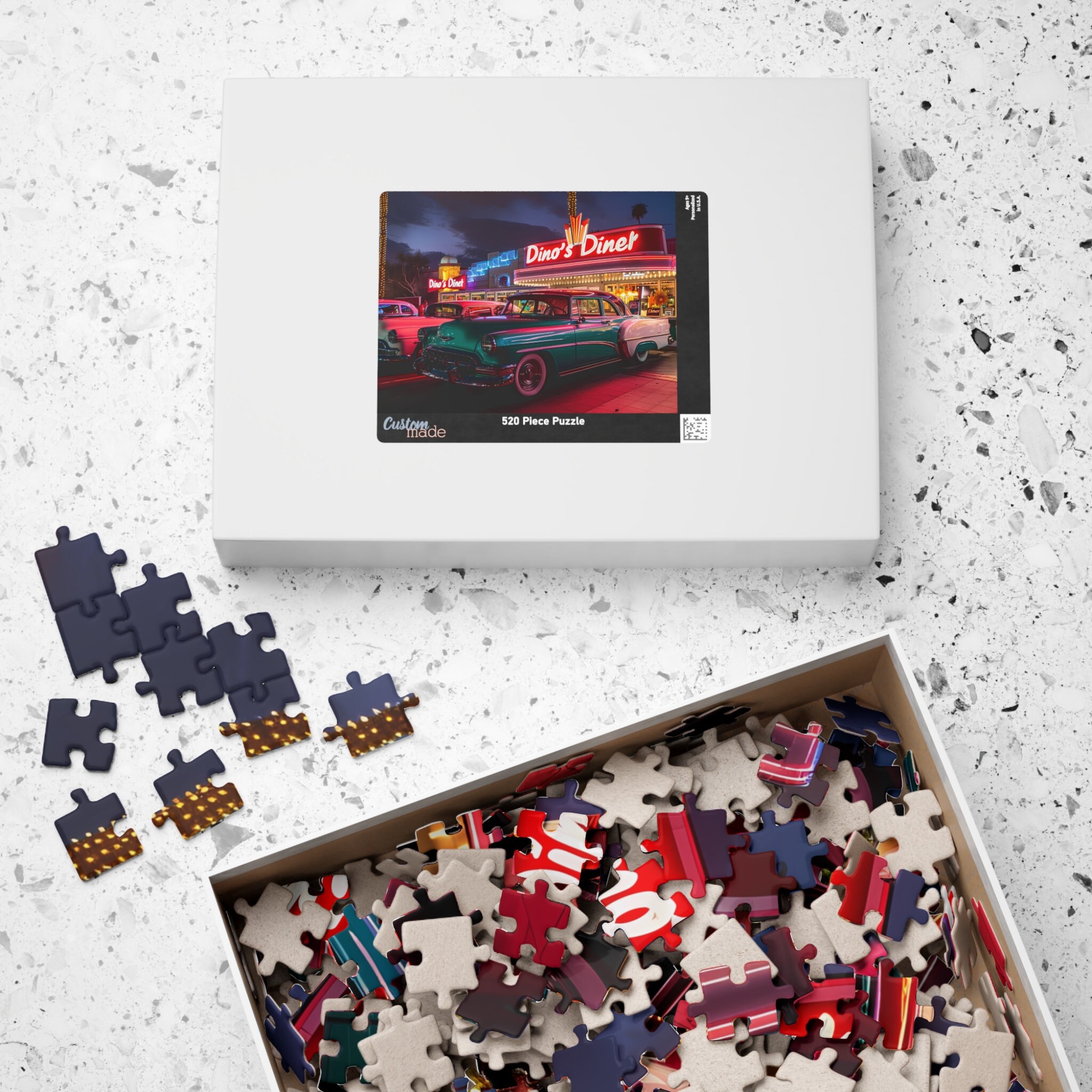 Classic Car 50s Diner Puzzle - Etsy