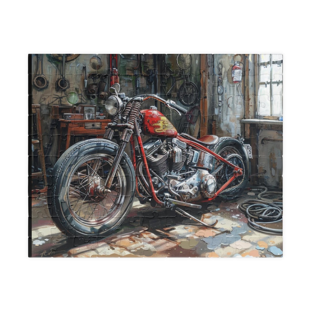 Vintage Motorcycle Jigsaw Puzzle: Retro Motorbike Lover Gift - Etsy