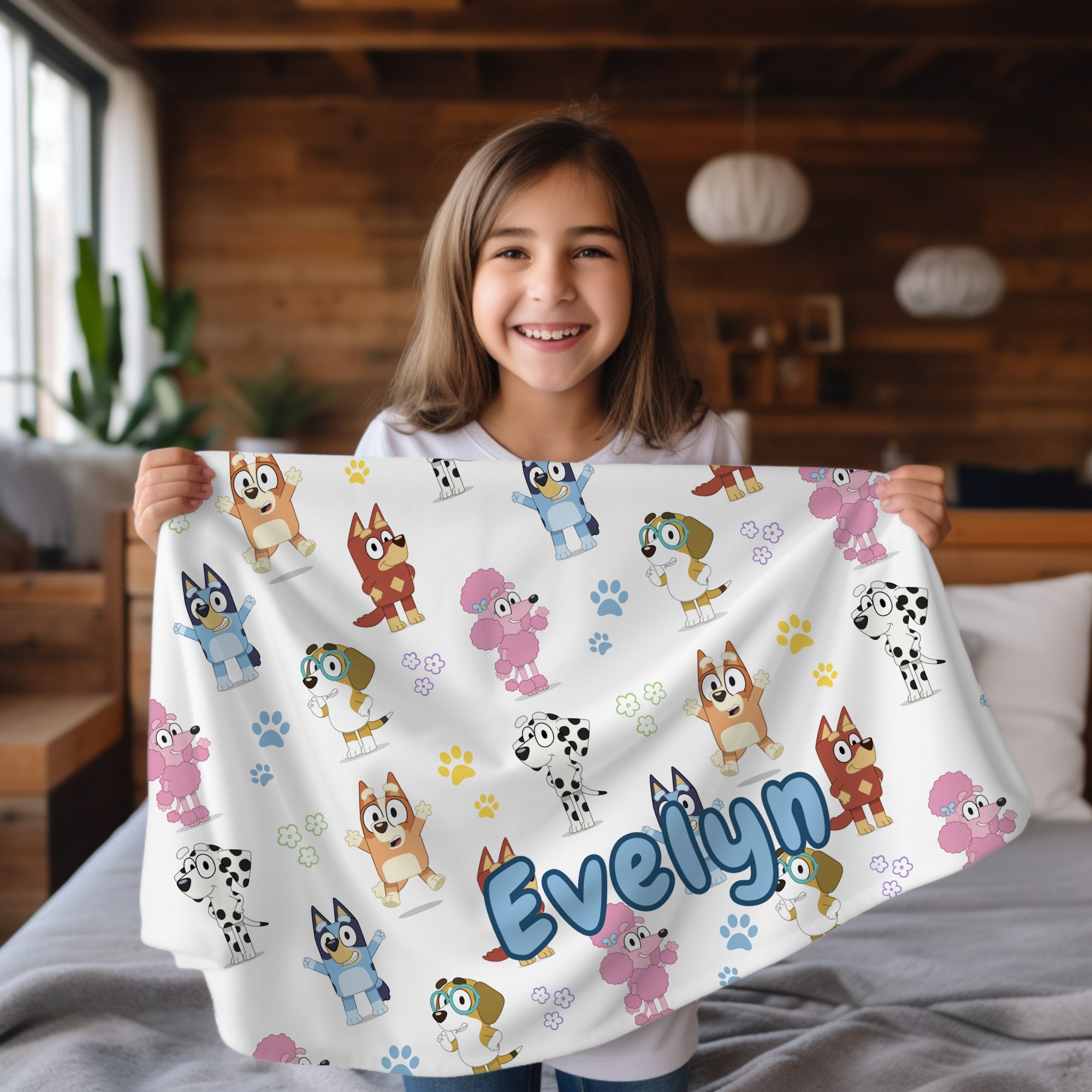 Bluey and Bingo Plush Blanket Bluey Blanket for Kids Bluey Bingo and ...